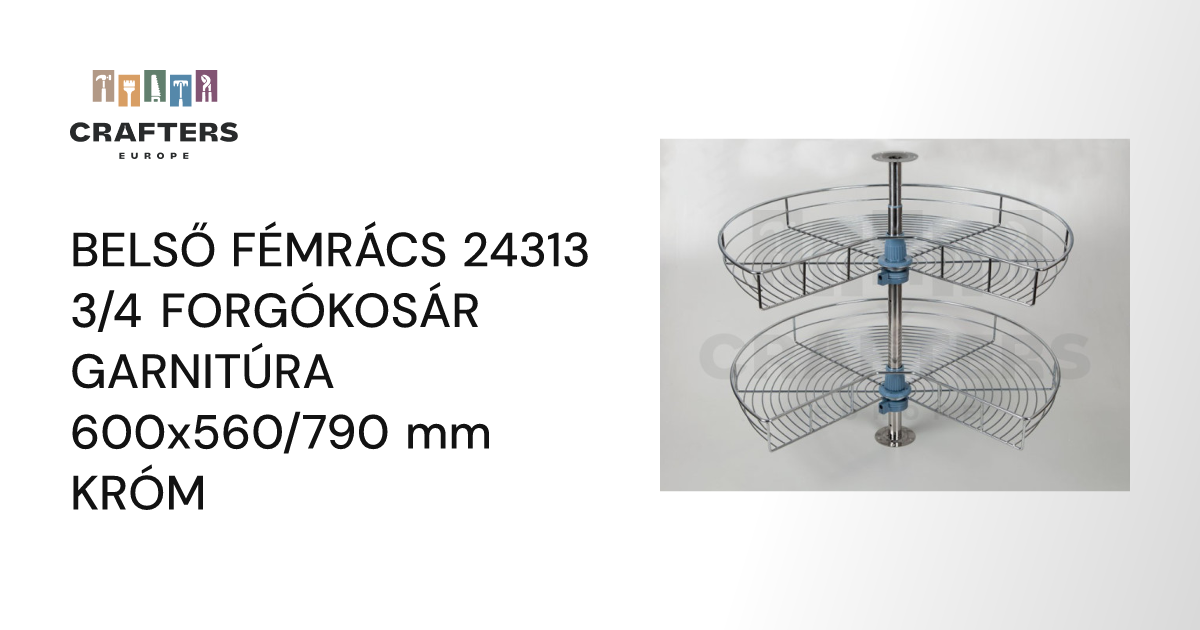 BELSŐ FÉMRÁCS 24313 3/4 FORGÓKOSÁR GARNITÚRA 600x560/790 mm KRÓM ...
